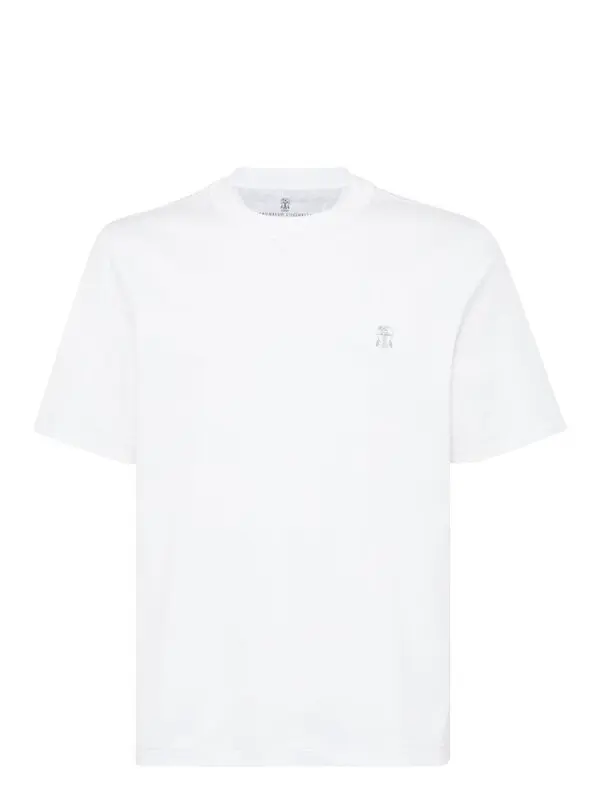 Brunello Cucinelli Logo Cotton T-shirt - Multicolor