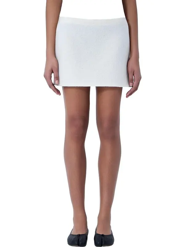 RIER Wool Blend Mini Skirt - White