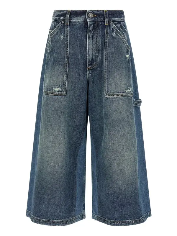 Dolce & Gabbana Patchwork Denim Bermuda Shorts - Blue