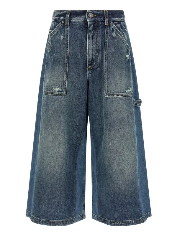Dolce & Gabbana Patchwork Denim Bermuda Shorts - Blue