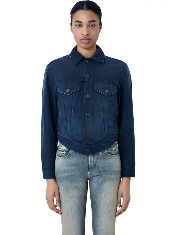 Balenciaga Curved Waistband Jacket - Blue