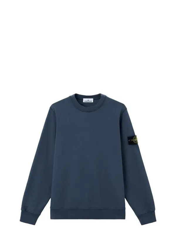 Stone Island Cotton Sweatshirt With Side Logo Patch - Multicolor