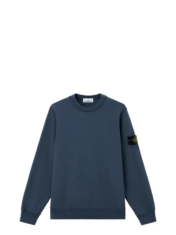 Stone Island Cotton Sweatshirt With Side Logo Patch - Multicolor