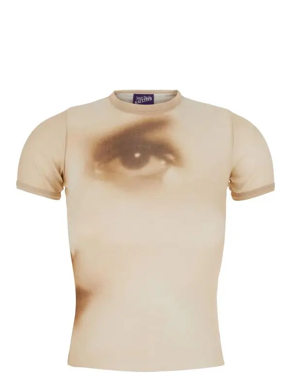 JEAN PAUL GAULTIER Face Print Tech Fabric T-shirt - Multicolor