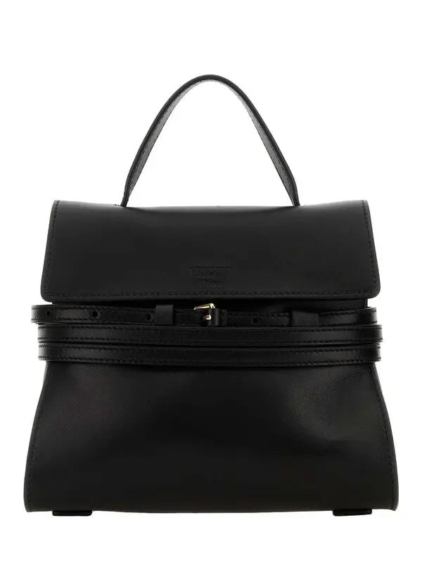 Moschino Nappa Leather Small Tie Me Handbag - Black