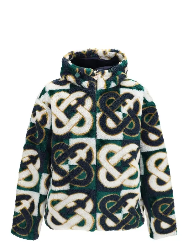 Casablanca Monogram Fleece Hooded Jacket - Multicolor