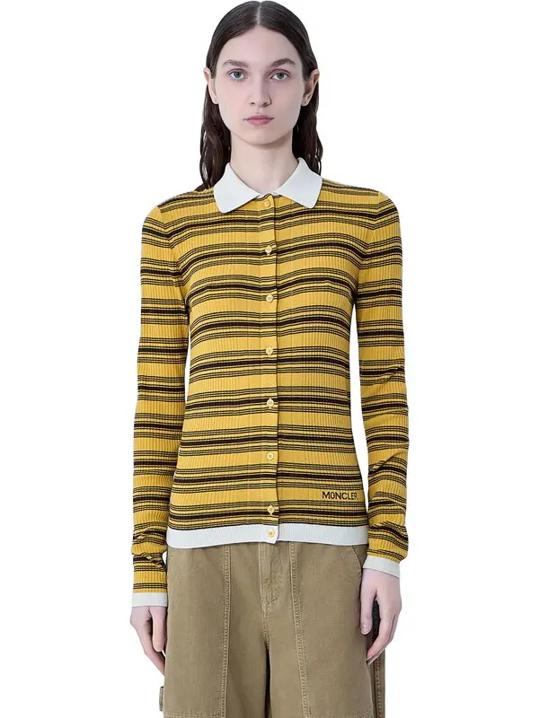 Moncler Striped Button-down Cardigan - Yellow