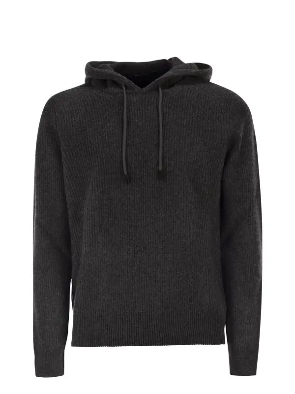 Tagliatore Ribbed Knit Hooded Sweater - Multicolor