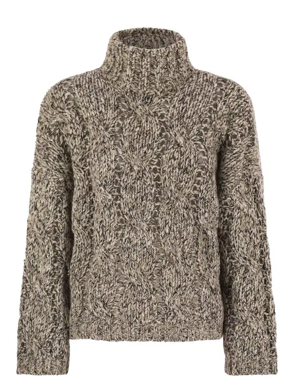 Brunello Cucinelli Soft Wool Cashmere And Mohair Turtleneck Sweater - Cream