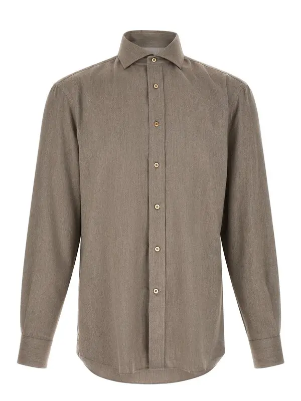 Brunello Cucinelli Herringbone Shirt - Gray
