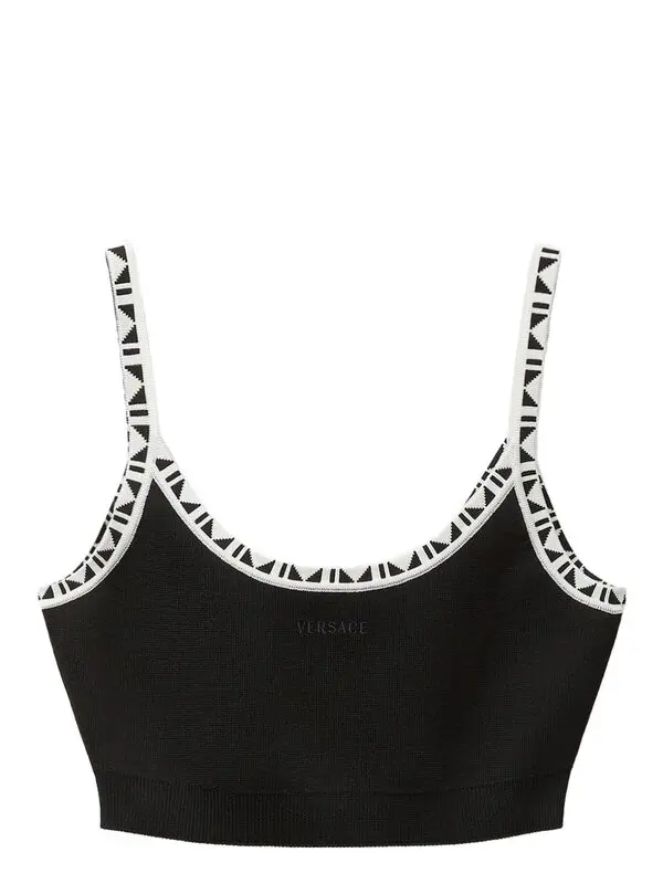 Versace Knit Viscose Blend Crop Top - Multicolor
