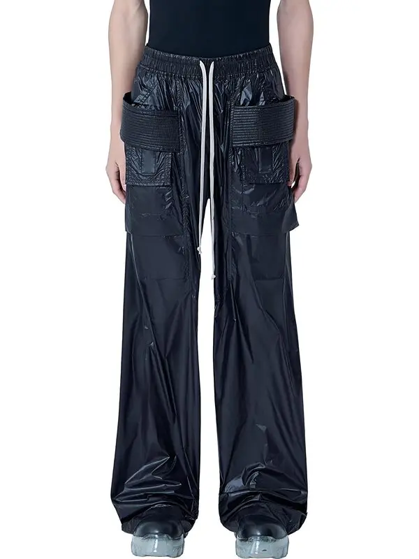 Rick Owens Creatch Wide Cargo Drawstring Pants - Black