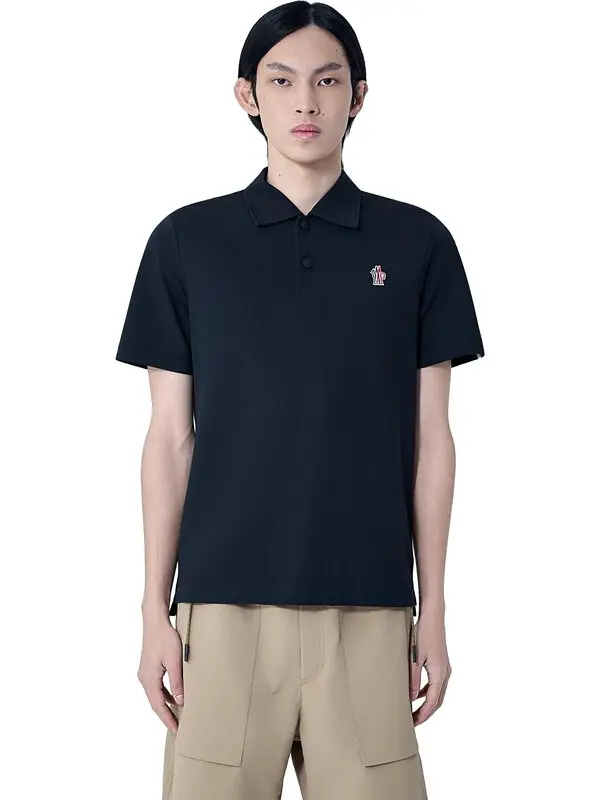 Moncler Embroidered Logo Polo Shirt - Black
