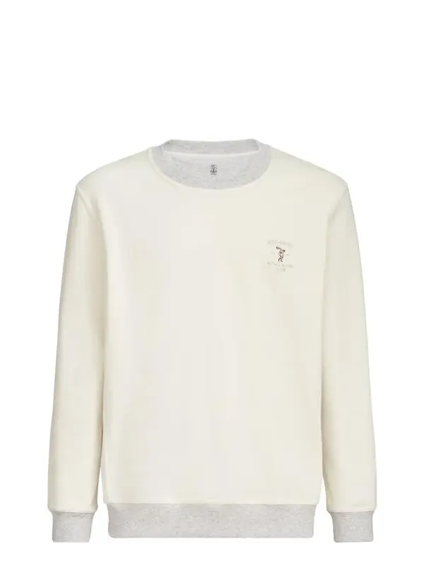 Brunello Cucinelli Logo Cotton Sweatshirt - Multicolor