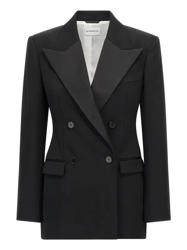 Givenchy Satin Lapel Blazer - Black
