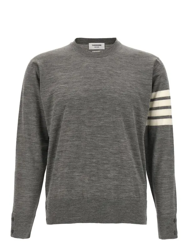 Thom Browne 4-bar Virgin Wool Pullover - Gray