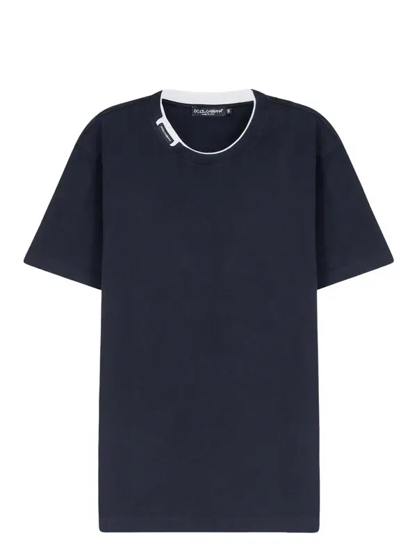 Dolce & Gabbana Cotton T-shirt With Contrasting Profile - Multicolor