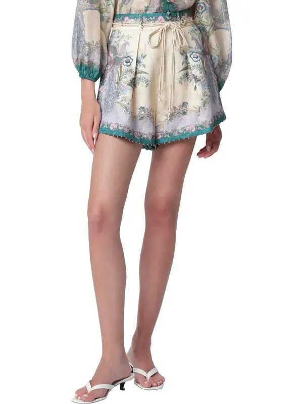 Zimmermann Linen Indra Shorts - Multicolor