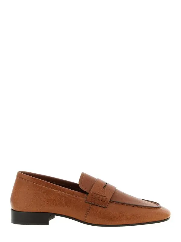 Dries Van Noten Textured Leather Penny Loafers - Brown
