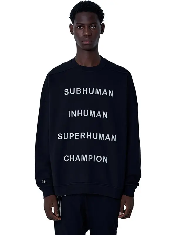 Rick Owens Text Print Sweatshirt - Black