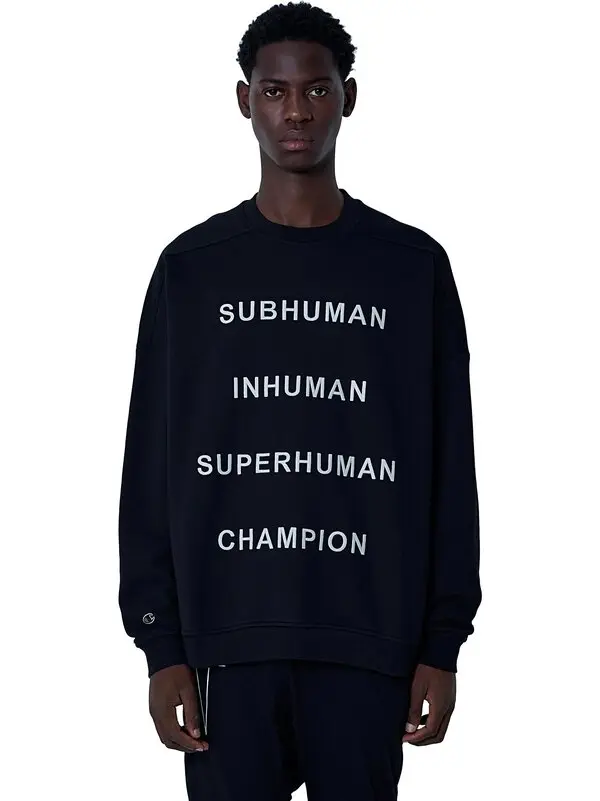 Rick Owens Text Print Sweatshirt - Black