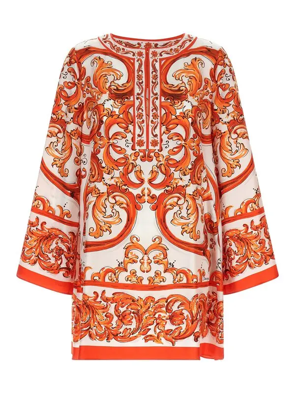 Dolce & Gabbana Maiolica' Dress - Orange