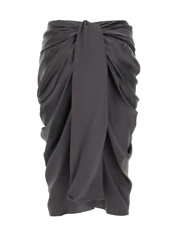 Chloé Silk Draped Midi Skirt - Multicolor