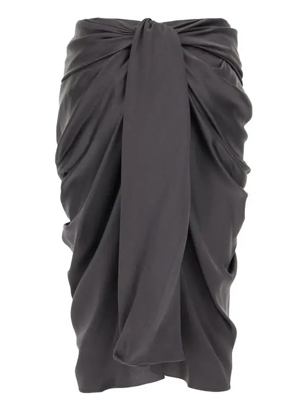 Chloé Silk Draped Midi Skirt - Multicolor