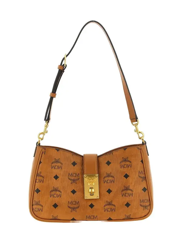 Mcm Tracy Monogram Canvas Shoulder Bag - Brown