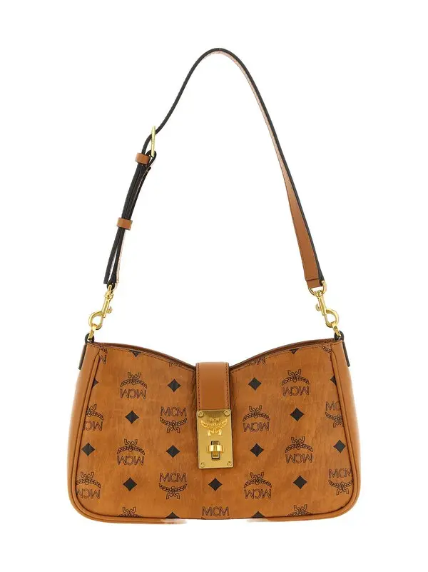 Mcm Tracy Monogram Canvas Shoulder Bag - Brown