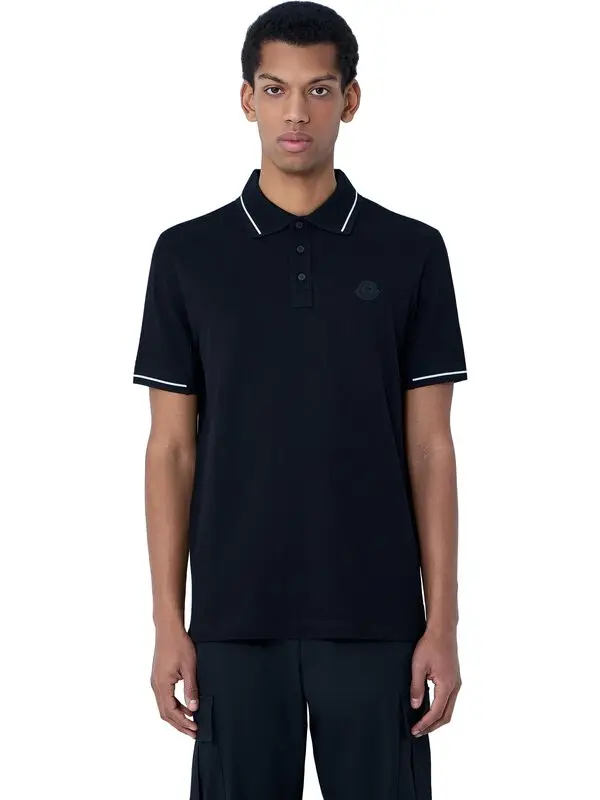 Moncler Logo Motif Polo Shirt - Black