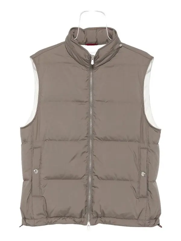 Brunello Cucinelli Stand Collar Down Vest - Multicolor