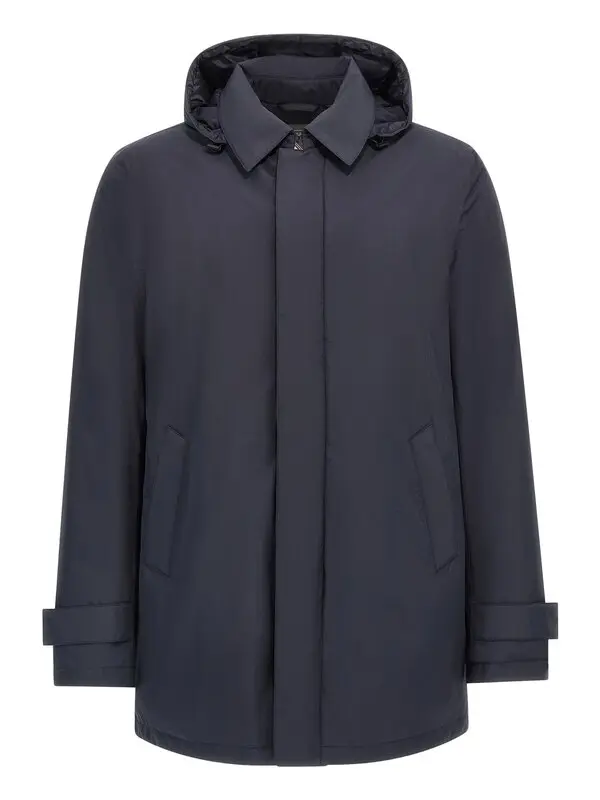Herno Removable Hood Parka - Blue