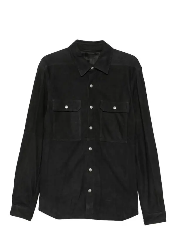Rick Owens Suede Shirt Jacket - Black