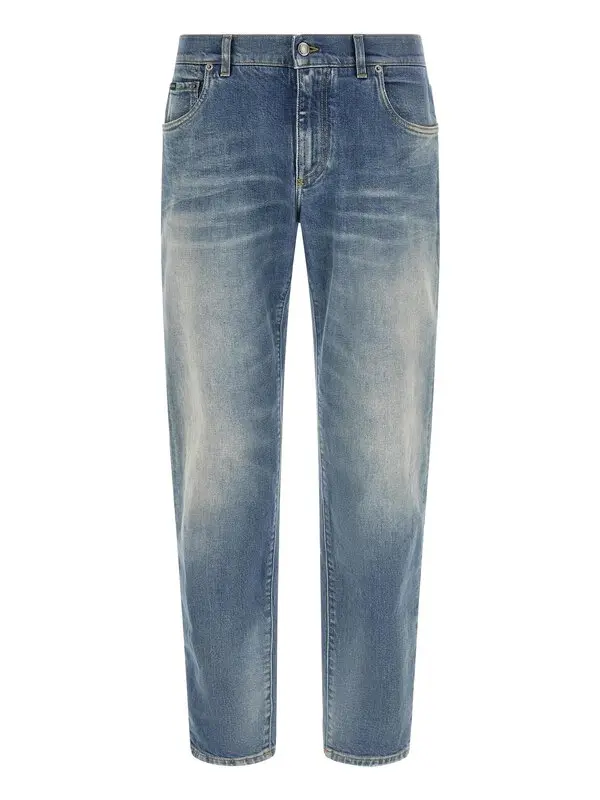 Dolce & Gabbana Logo Plaque Jeans - Blue