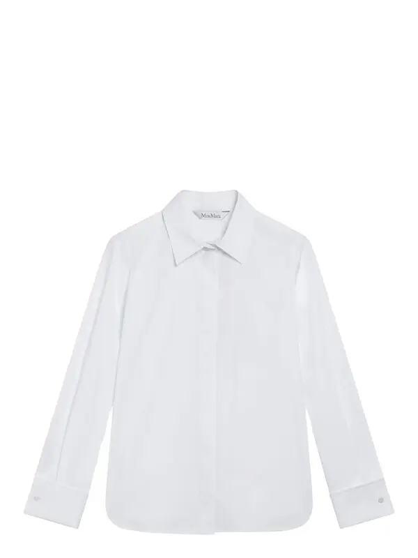 Max Mara Cotton Shirt With Logo - White