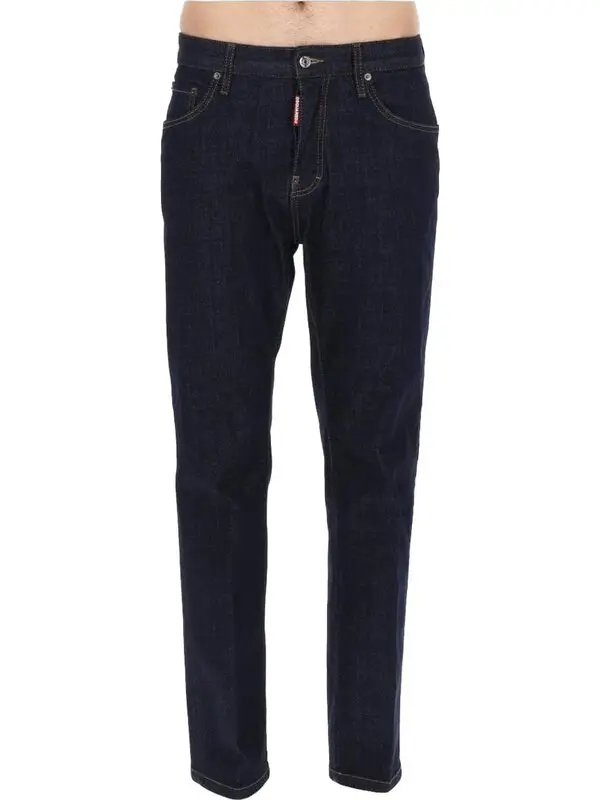 Dsquared2 Dark Wash Straight Leg Jeans - Blue