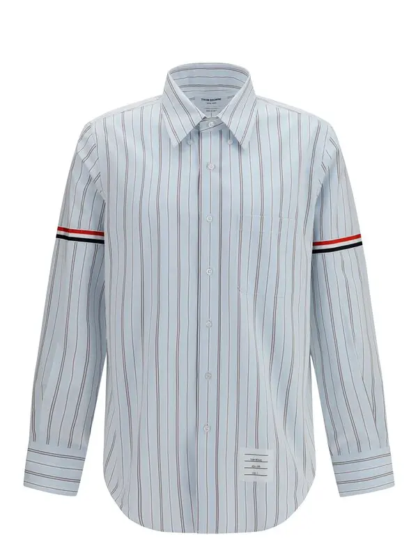 Thom Browne Fine-striped Grosgrain Poplin Shirt - Blue