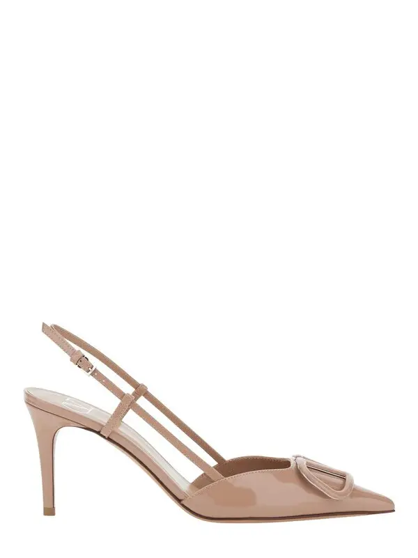 Valentino Garavani Pink Pumps With Vlogo On The Front In Patent Leather For - Multicolor