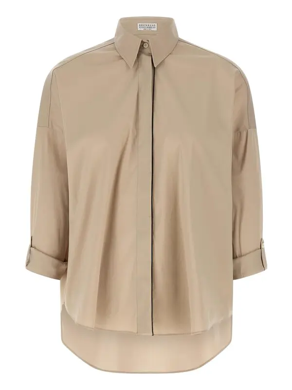 Brunello Cucinelli Shiny Trim Shirt - Cream