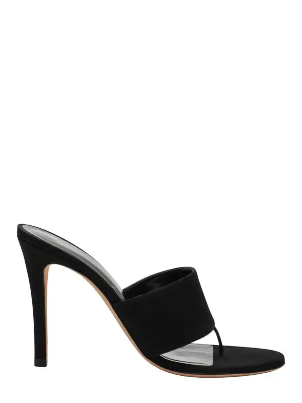 JUDE Nubuck Leather Thong Sandals - Black