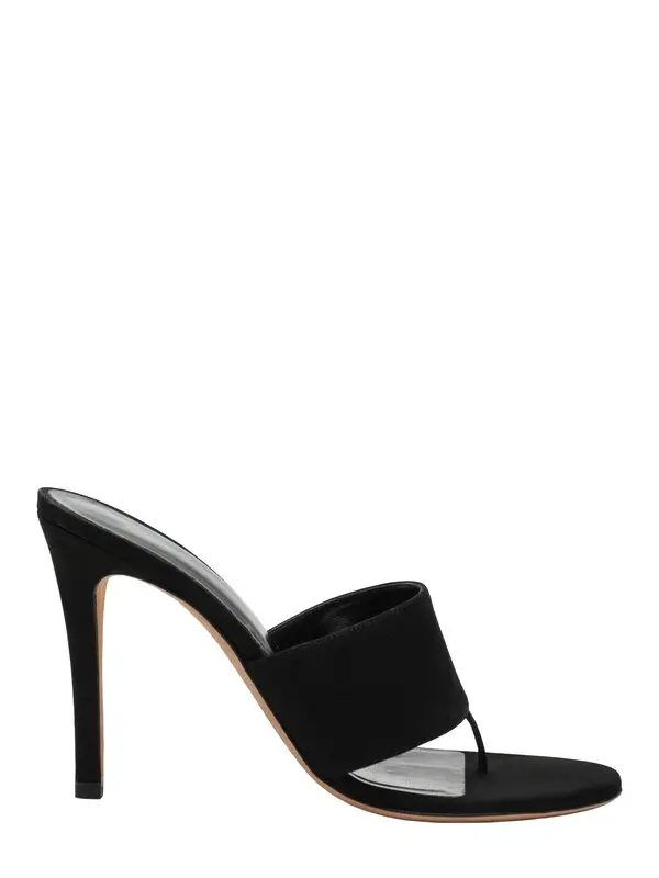 JUDE Nubuck Leather Thong Sandals - Black