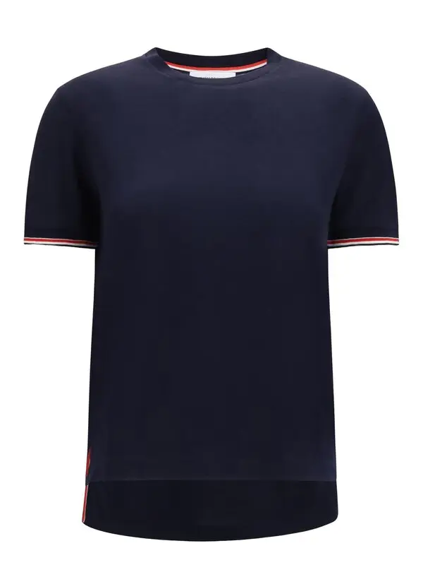 Thom Browne Wool-blend Short Sleeve T-shirt - Blue