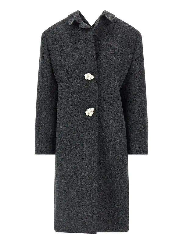 Prada Shetland Wool Coat - Gray