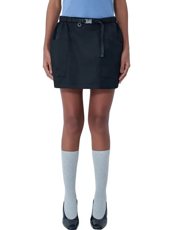 Prada Re-nylon Belted Mini Skirt - Black