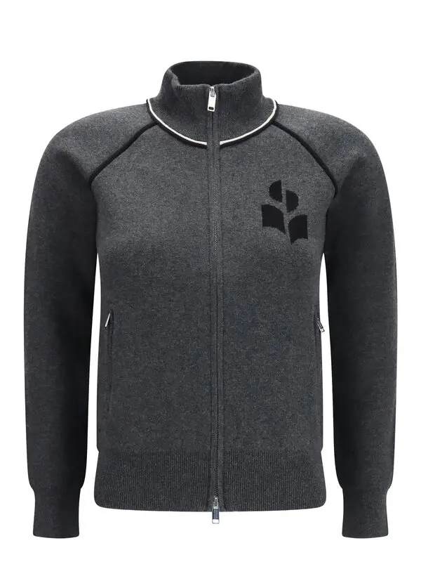 Isabel Marant Étoile Marant Lanya Logo And Zip Cardigan - Gray