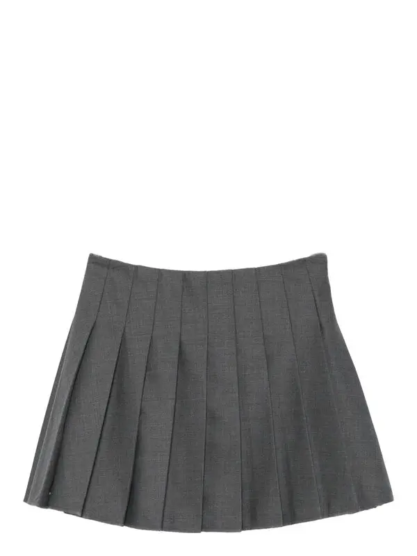 SELF-PORTRAIT Wool Pleated Mini Skirt - Multicolor