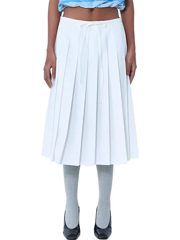 Prada Pleated Midi Skirt - White