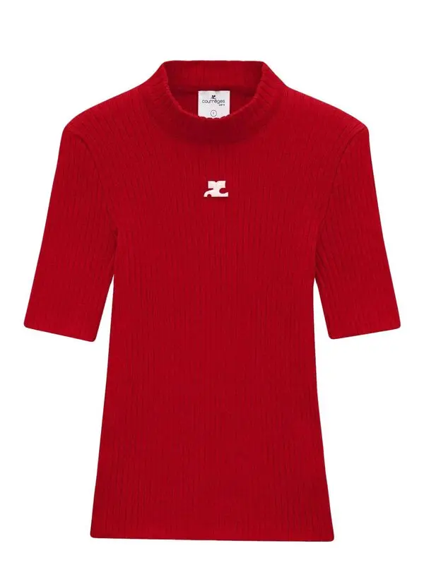 COURREGES Ribbed Knit Sweater - Red