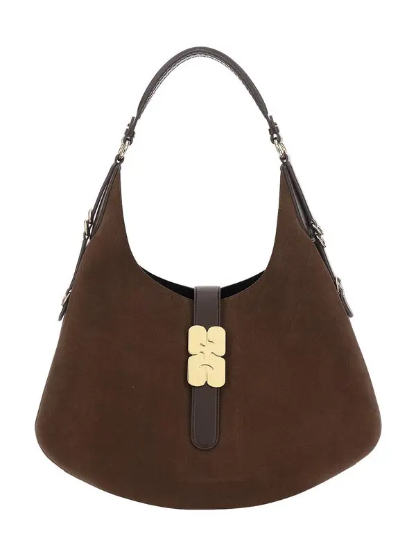 GANNI Suede Shoulder Bag - Multicolor